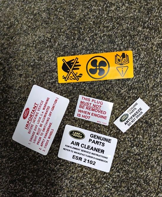 Land Rover Defender 300tdi Engine Bay Reproduction Decals 90 110 ...