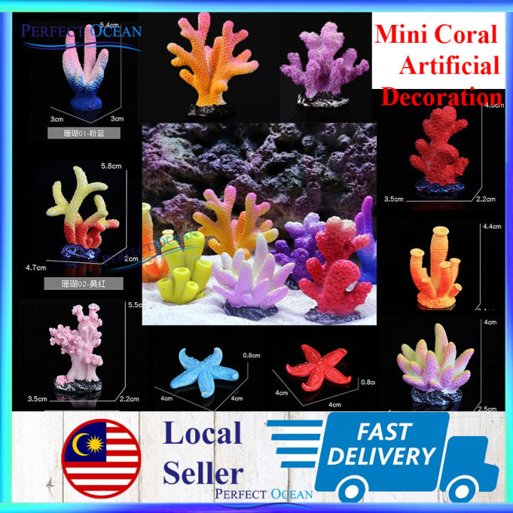 Coral Mini Artificial Aquarium Decoration Ornament Landscape Buatan ...