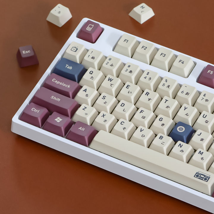 145 Keys Red and White Machine Keycaps Cherry Profile PBT Dye ...