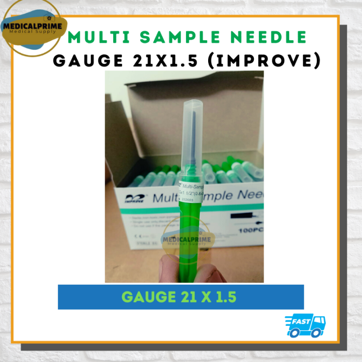 Multi Sample Needle Gauge 21 x 1.5 (1BOX -100pcs) IMPROVE Brand | Lazada PH