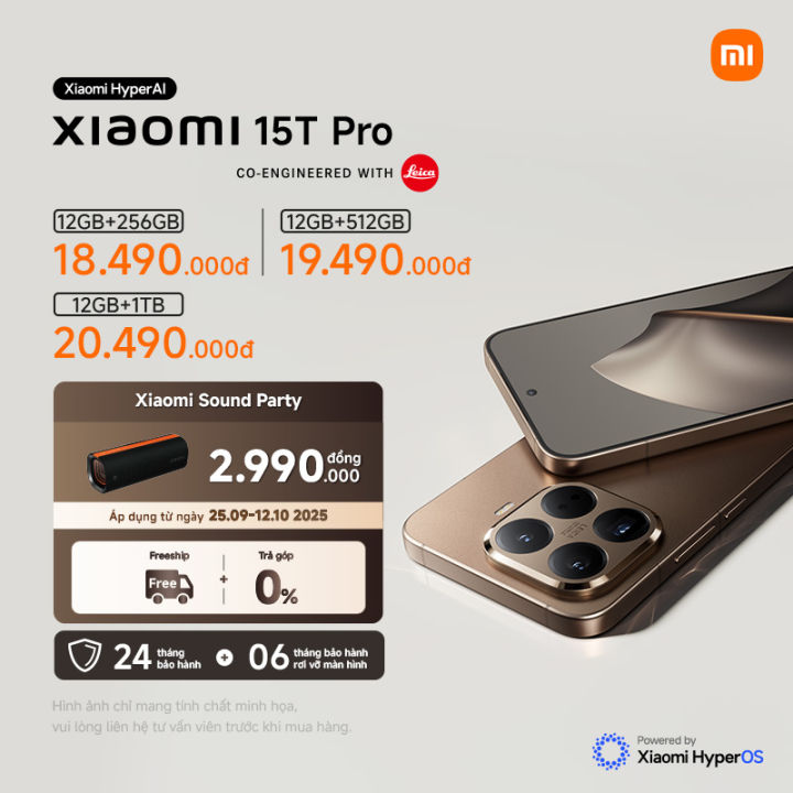 [New] Xiaomi 15T Pro | Ống kính tele Leica 5x Pro, Chụp ảnh Spotlight | Thiết kế thân máy bo ...