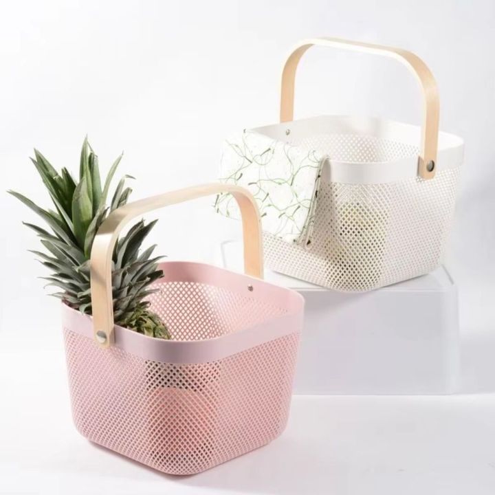 PLUMSFD Nhựa Giỏ lưu trữ tại nhà Dung lượng lớn Tay cầm Giỏ đựng khăn ...