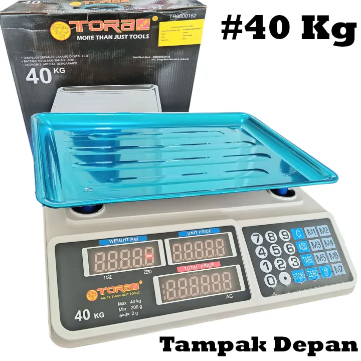 TORA Timbangan Digital 40 Kg Body Putih Besar - Electronic Scale COD ...
