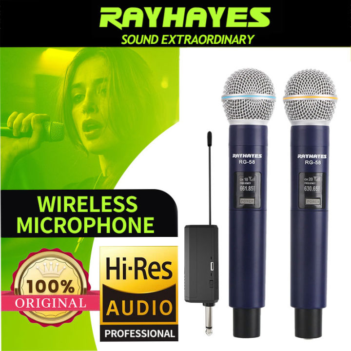 RAYHAYES RG-58 Wireless microphone for videoke speaker HD Sound ...