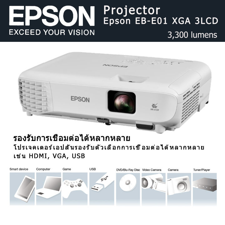 Epson EB-E01 XGA 3LCD Projector ยกระดับประสบการณ์การเรียนรู้ให้น่าจดจำ ...