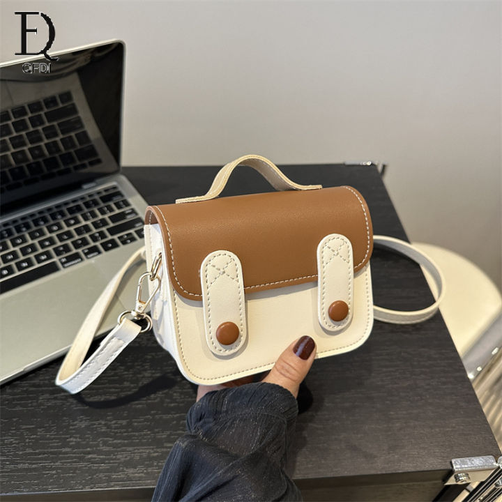 กระเป๋าขนาดเล็กแบบสบายๆ QFDI Crossbody แบบมินิมอลกระเป๋าสีตัดกันที่ ...