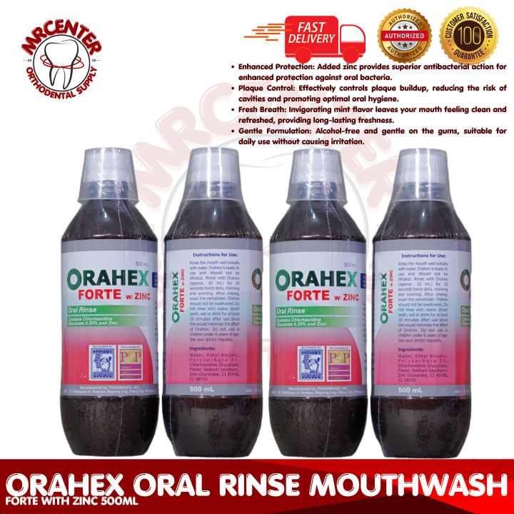 MrCenter03 Orthodental Supply Orahex Forte with Zinc Mouthwash: Minty ...