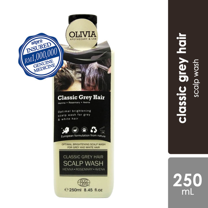 Alpro Pharmacy Olivia Classic Grey / White Hair Scalp Wash Black Hair ...