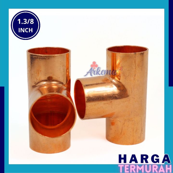SAMBUNGAN TEE 1.3/8 INCH | COPPER TEE TEMBAGA 1.3/8" | TE FITTING PENYAMBUNG PIPA 1.3/8 | CABANG ...