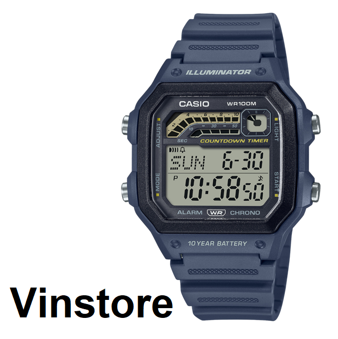 [Vinstore] Casio WS-1600 Illuminator Blue Digital LED Sports Men Watch ...