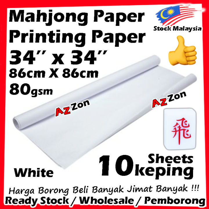 Mahjong Paper White Kertas Mahjong Putih 白色 麻将纸 | Lazada