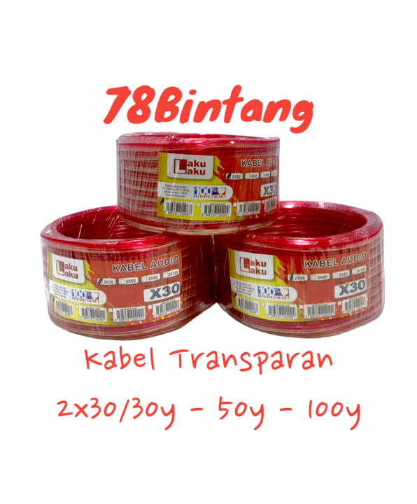 Kabel audio 2x30 / 30y 50y 100y - kabel transparan - kabel listrik ...
