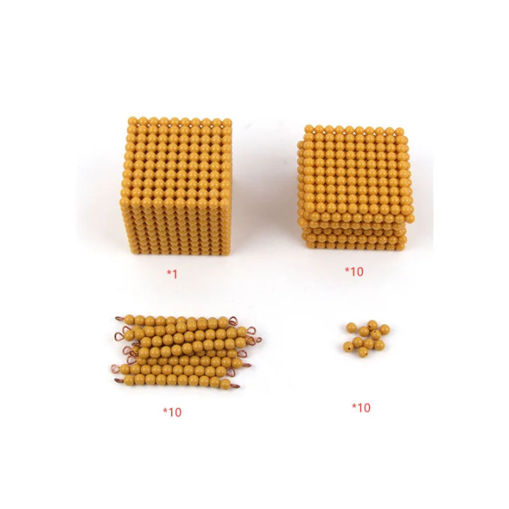 Montessori Math Toys Golden Beads Material Counting Game Kids Learning ...
