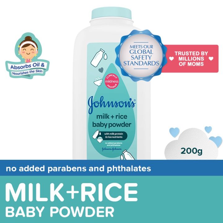 Johnson's Milk+Rice Baby Powder 200g - Baby Essentials, Baby Care ...