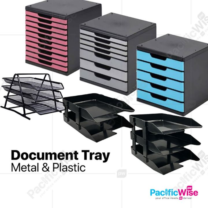 Office Paper Tray & Document Drawer for A4 Paper / Plastic & Metal (2 Tier / 3 Tier / 5 Tier / 7 ...
