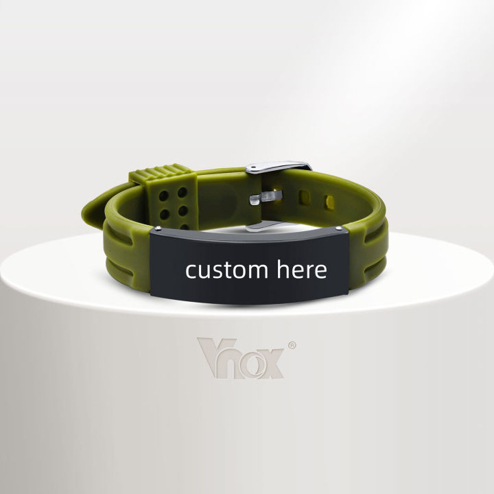 Vnox Men's Stainless Steel Adjustable Bangle Free Personalized ... Vnox Men's Stainless Steel Adjustable Bangle Free Personalized ...