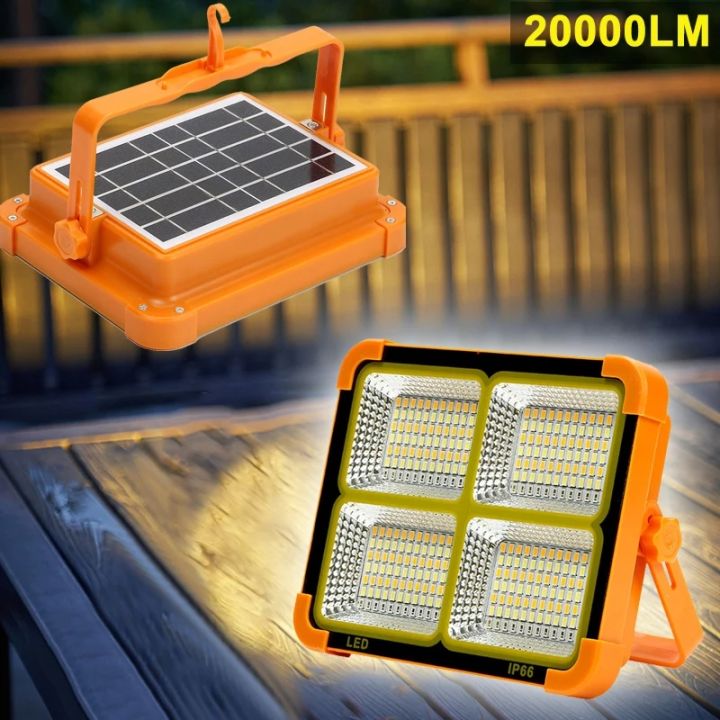 LED Solar Floodlights Rechargeable Emergency Lighting Outdoor Camping ...