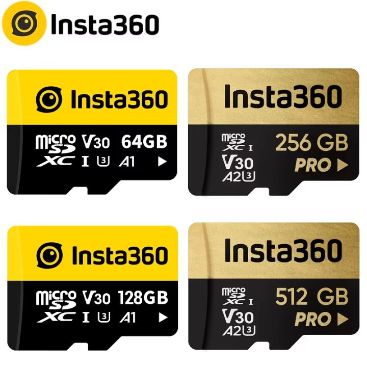 Insta360 512GB / 256GB / 128GB / 64GB microSDXC UHS-I Class 3 V30 A1 ...