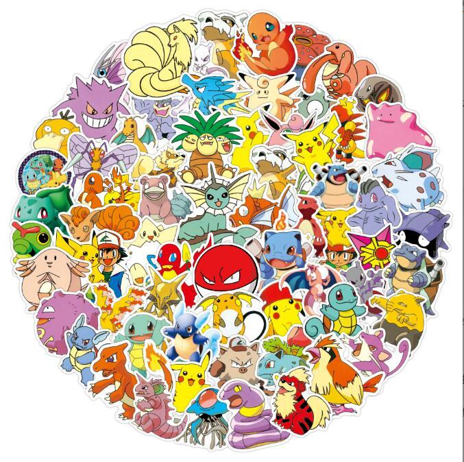 100 Pcs Pokemon Stickers Waterproof Cartoon Pikachu Stickers Vinyl ...