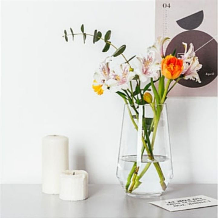 Vas Bunga Kaca Bening Aesthetic / Pot Kaca Tanaman Air Hidroponik ...