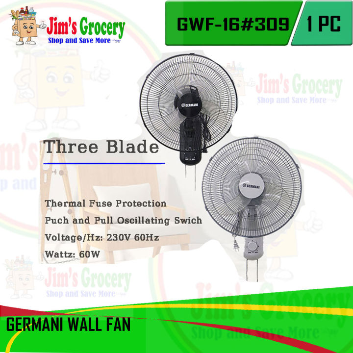 JIMS ELECTRIC FAN GERMANI ELECTRIC FAN HIGH QUALITY WALL FAN GWF#16-309 ...