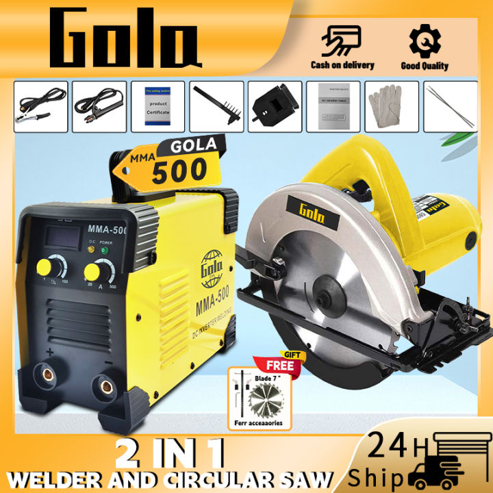 GOLA MMA-500 Portable IGBT Inverter Welding Machine + Electric Circular ...
