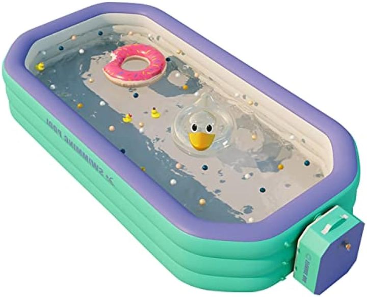 Octagonal Portable Swimming Pool for Kids and Adults, Large Kiddie Pool ...