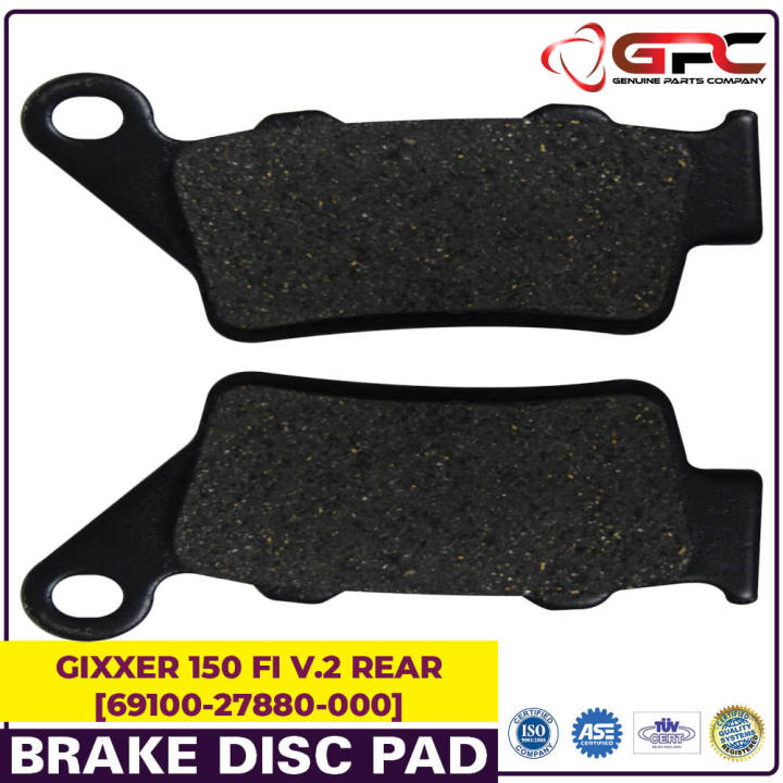 GPC Suzuki Gixxer 150 Fi V.2 Rear Brake Disc Pad Set [69100-27880-000 ...