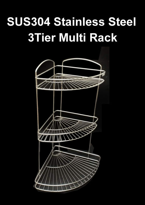 Stainless Steel 3 Tier Corner Rack | Lazada