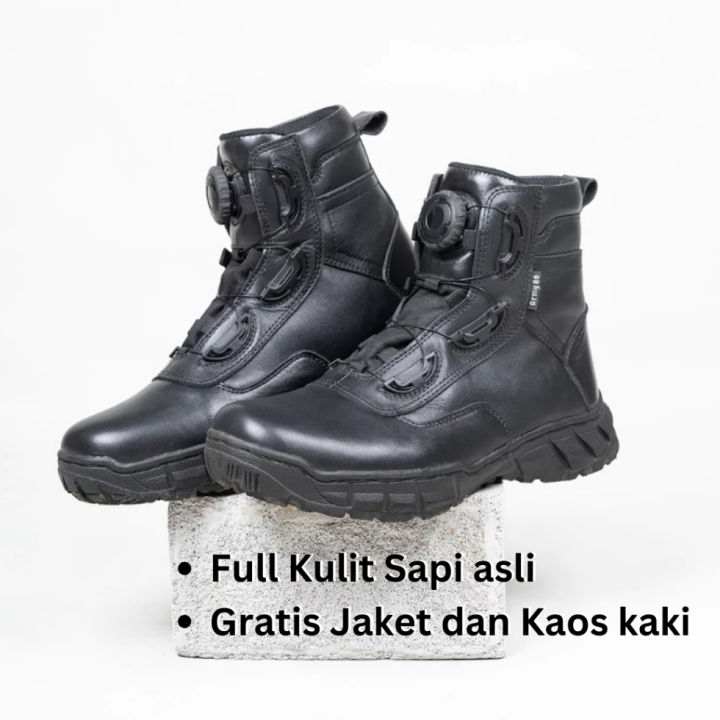 Army 86 Sepatu PDL Tactical Tni Polri Tracker original Tali putar kulit ...