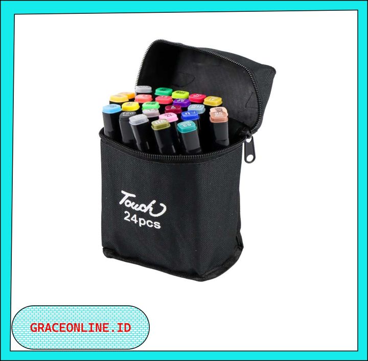 Touch CY-006 Perlengkapan Seni Pena Gambar Kepala Ganda 10 Buah/Set ...