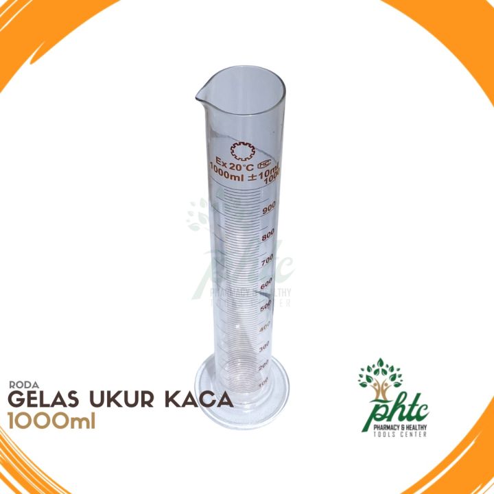 Gelas Ukur 1000ml l Gelas Ukur Kaca 1000 ml l Alat Ukur Cairan GU 1 ...