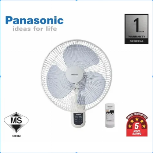 Panasonic 400mm (16 ") Wall Fan w Remote Control 3 speed on/off control ...