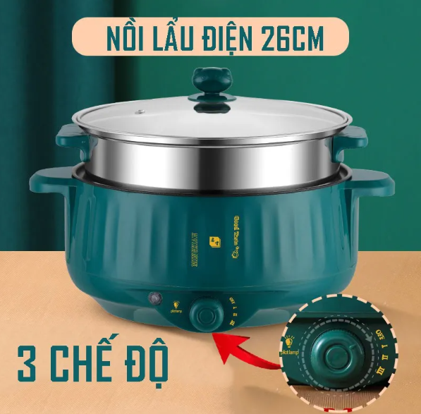 NỒI LẨU ĐIỆN ĐA NĂNG 2.2L NỒI CHIÊN XÀO LẨU MINI CHỐNG DÍNH CAO CẤP ...