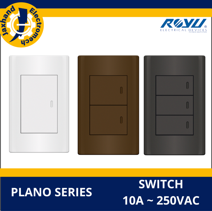 Royu Plano Series Switches Dark Wood, White and Dark Gray All Types ...