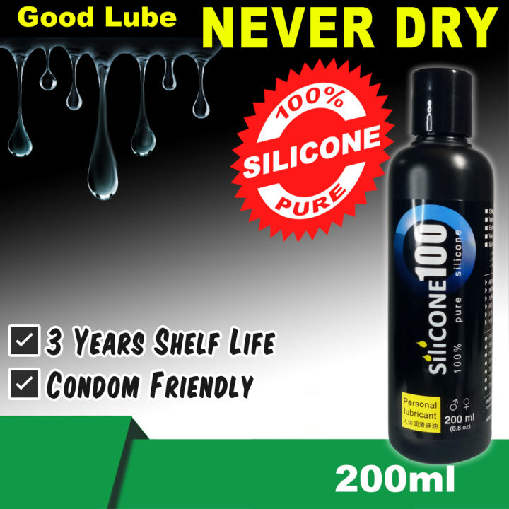 SILICONE100 200ml Pure Silicone Lubricant [ lube lubricants gel for men ...