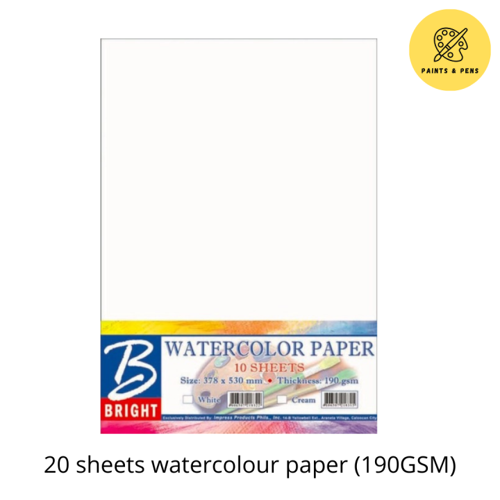 Bright Thick Watercolor paper (20 sheets) 10x15 size | Lazada PH