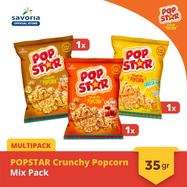 [Multipack] POPSTAR Crunchy Popcorn Mix Pack 3x35gr | Lazada Indonesia