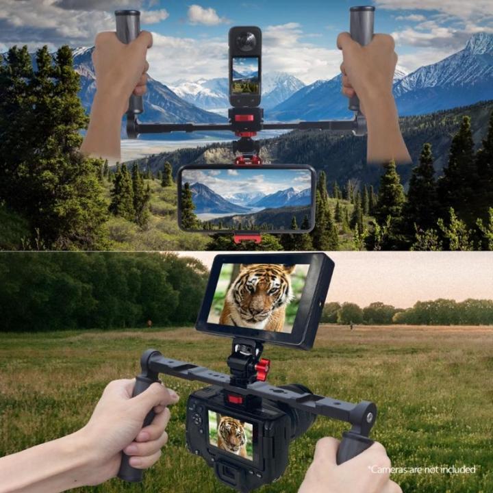 Dual Handheld Mobile Phone Stabilizer Video Cage Rig Case Carbon Fiber ...