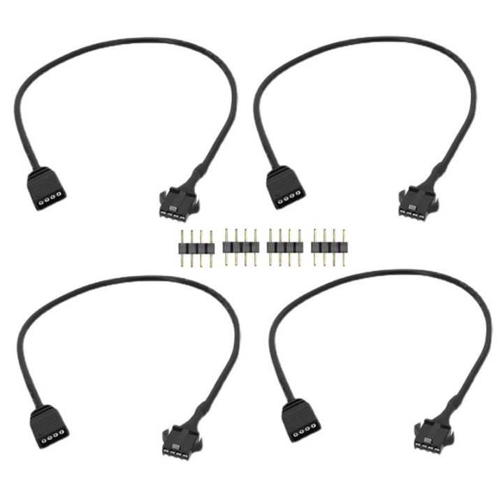 4Pcs RGB Extension Cable 12V 4 Pin to SM 4Pin Female ARGB Connector ...