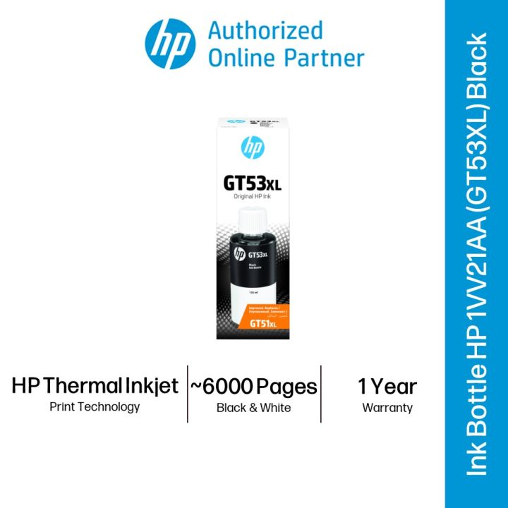 HP GT53XL Ink 135-ml Black Original Ink Bottle (1VV21AA) | Lazada