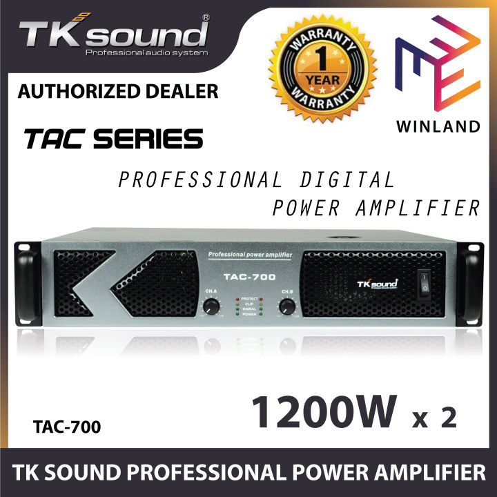 Tk Sound by Winland Professional Digital Power Amplifier Sound Audio 1200W x 2 TAC-700 TAC700 ...