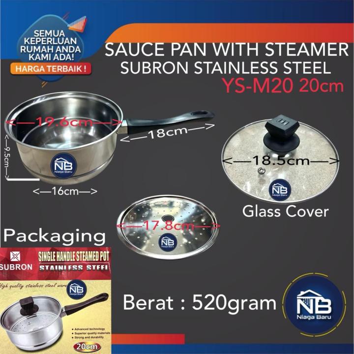 Panci Kukus Steamer 20cm Stainless Steel - Milk Pan Steamer - Sauce Pan ...