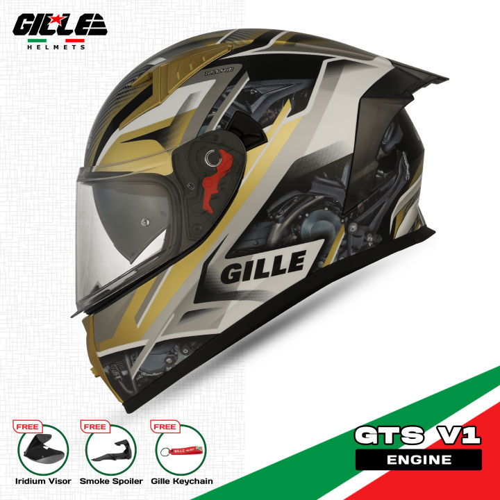 Gille Helmet 135 GTS V1 ENGINE Motorcycle Helmets Full Face Dual Visor ...