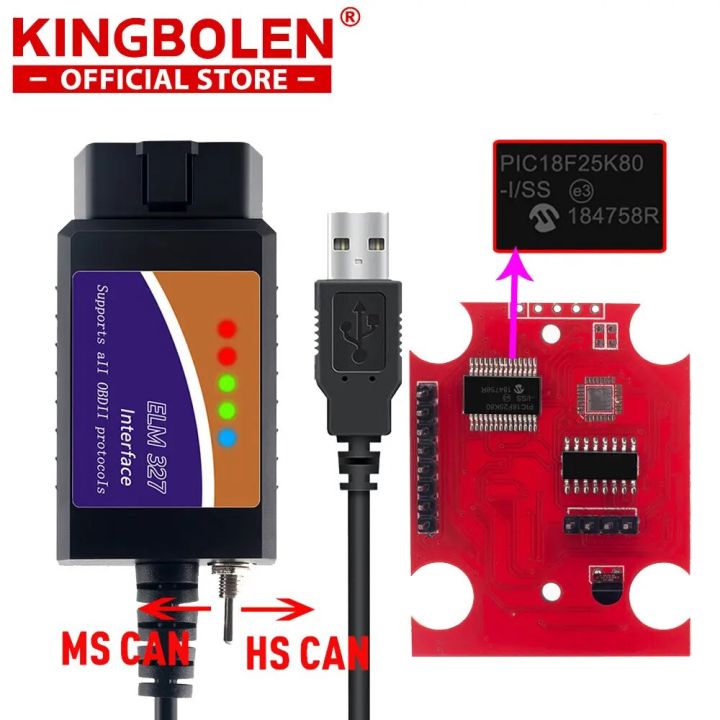 【original】 Elm327 Usb Ftdi With Switch Code Reader Scanner Forscan ...