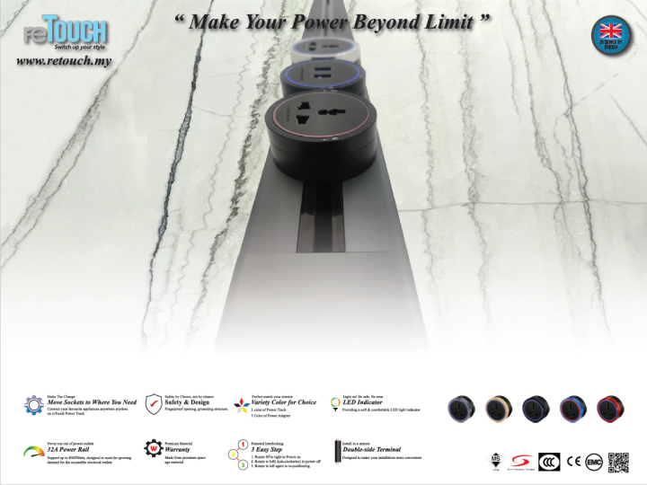 reTouch Power Track and Power Track Socket, Flat Pin (SIRIM Approved ...