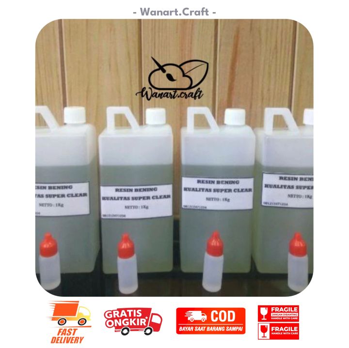 Resin Bening 1 kg + Catalyst Resin Bening Super Bening Dan Cepat Kering ...