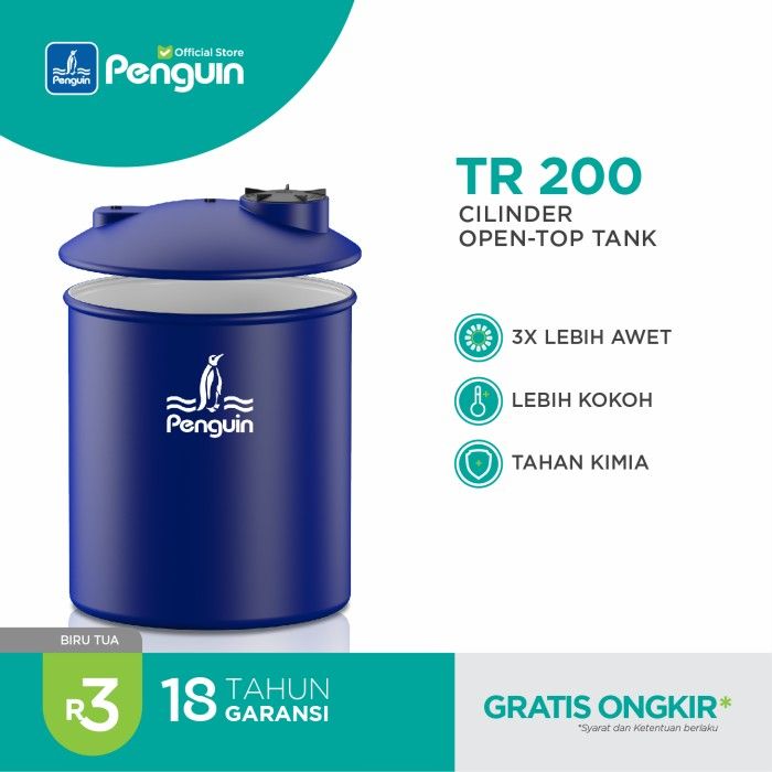 Penguin TR-200 2000 Liter Toren Tandon Tangki Air Cylinder Tank - Biru ...