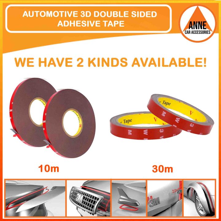 Automotive Double Side Sticker 10mm x 10m ( 10 Meter Long ) 10mm x 30m ...