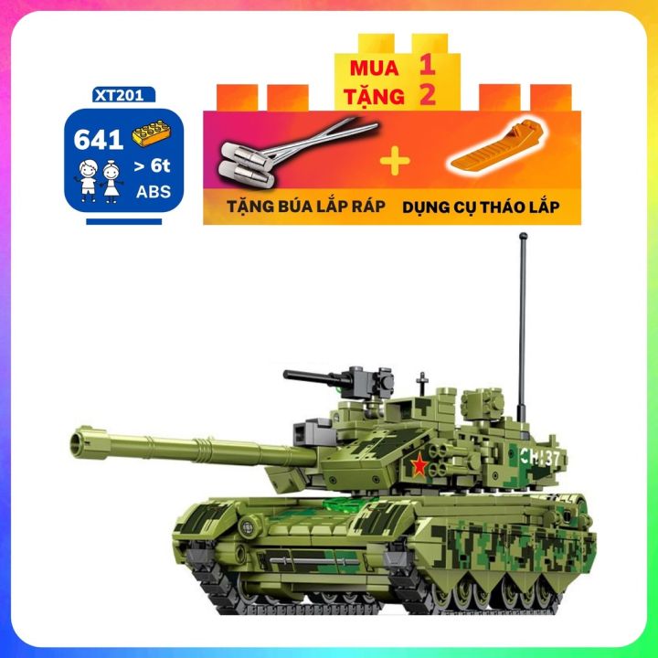 Lego xe tăng mô hình xe tăng chiến đấu chủ lực 99A màu xanh No.203108 ...